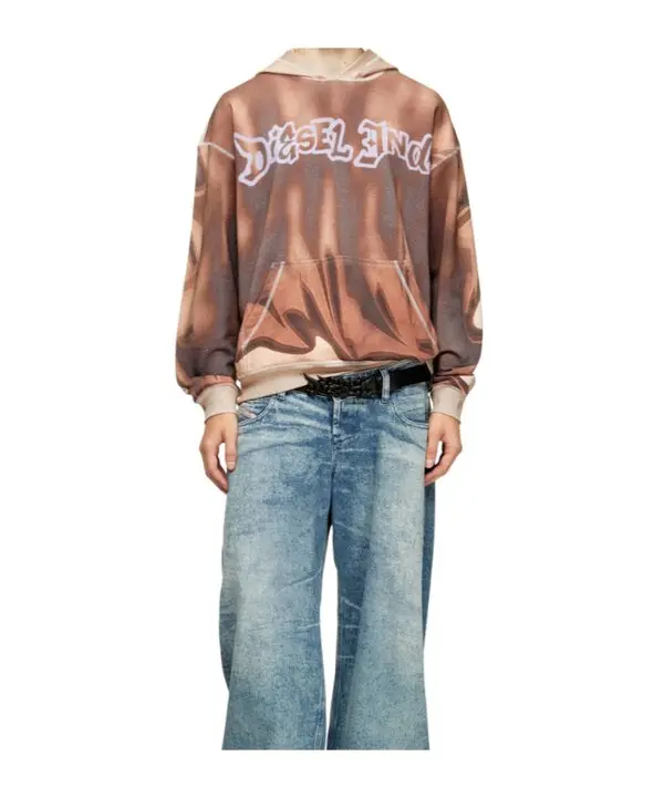 DIESEL® Printed Logo Hoodie - Brown