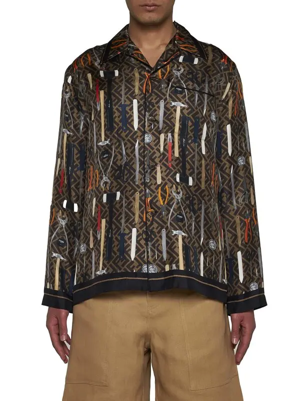 Fendi Ff Motif Long-sleeved Shirt