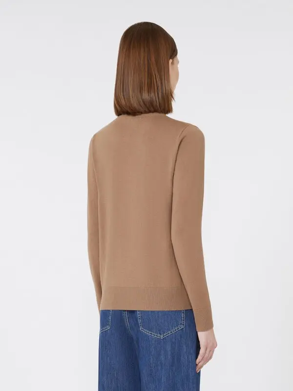 Max Mara V-neck Jumper With Ribbed Details - Brown