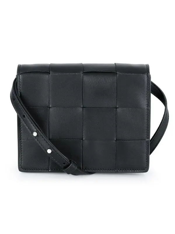 Bottega Veneta Intrecciato Mini Crossbody Bag - Black