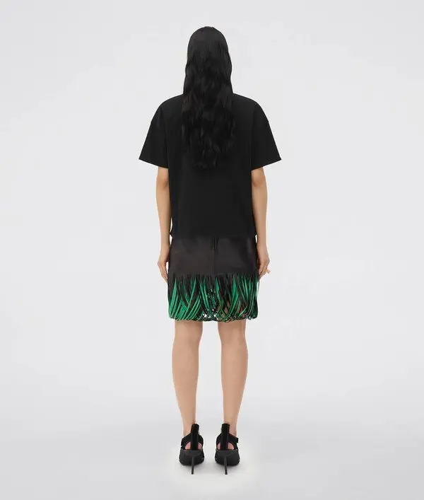 Bottega Veneta Leather Mini Skirt With Two-tone Fringe