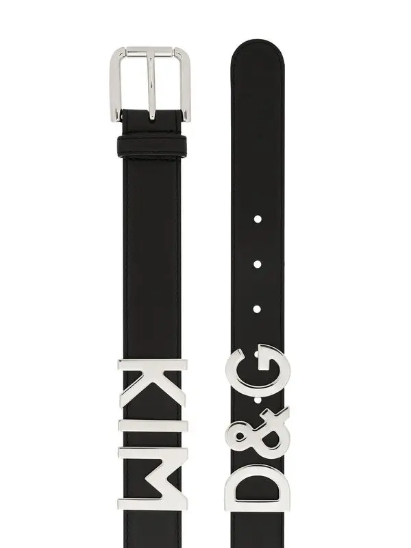 Dolce & Gabbana Kim Logo Lettering Buckle Belt