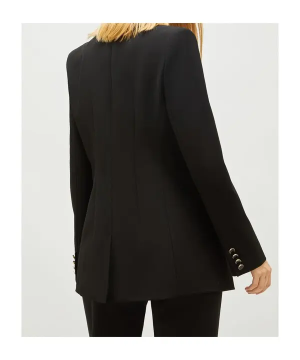 Marella Double Breasted Blazer With Lapel Collar