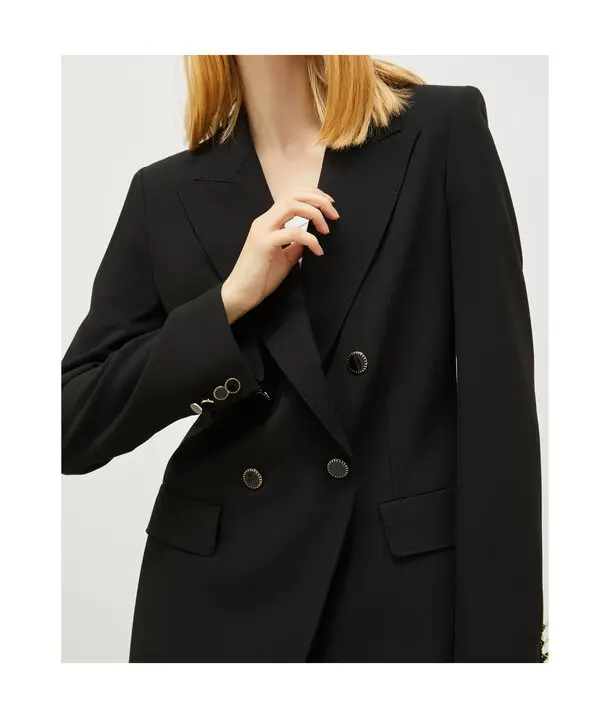 Marella Double Breasted Blazer With Lapel Collar