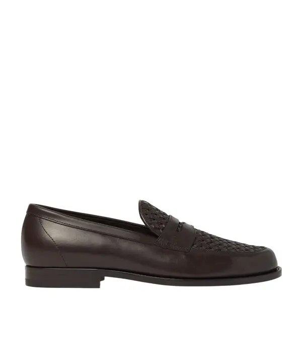 SCAROSSO Ryan Penny Loafers - Dark Brown - Calf
