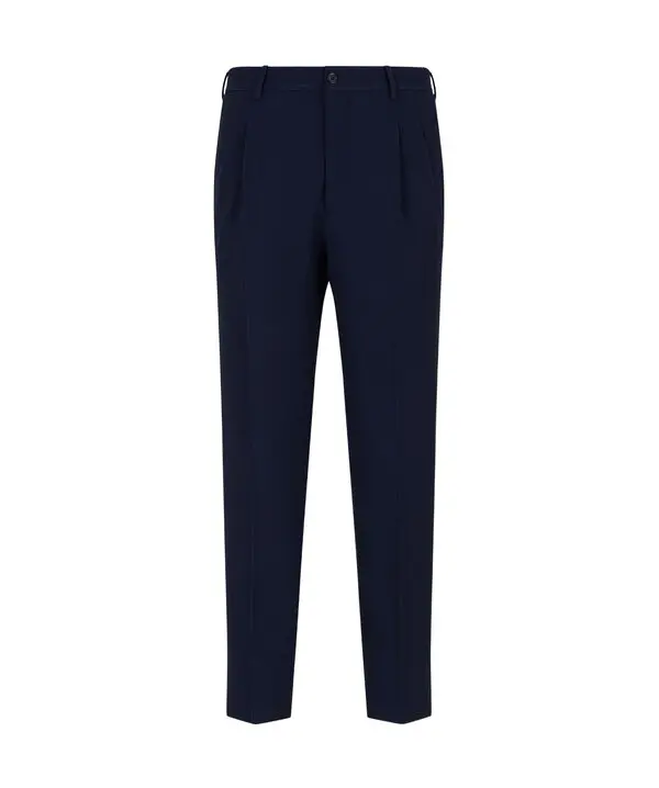 Giorgio Armani Textured Tapered Wool Trousers
