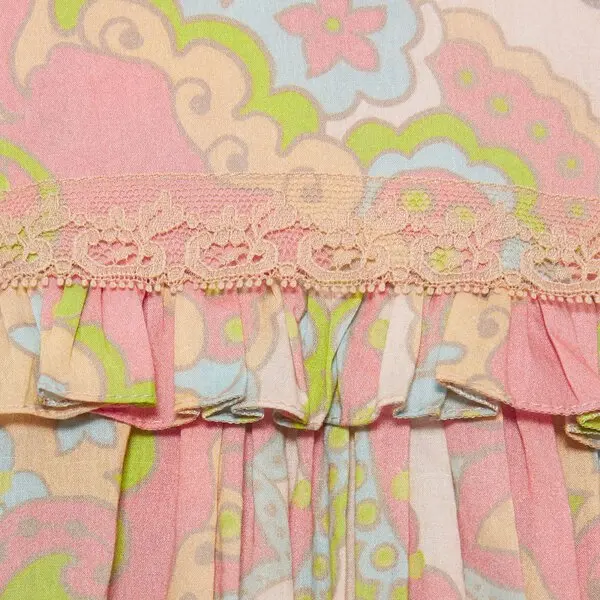 Gucci Floral Print Ruffled Long-sleeved Maxi Dress - Nude
