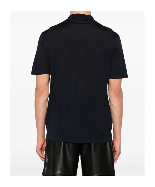Prada Logo-embroidered Short-sleeved Knitted Shirt - Blue