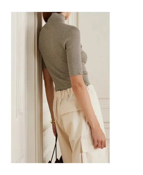 Brunello Cucinelli Metallic Ribbed Pullover