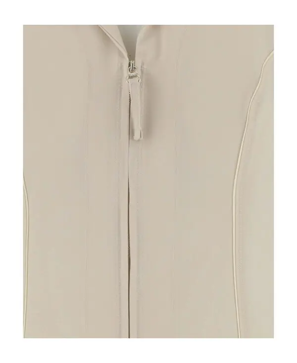 Jacquemus Short Sleeve Zip-up Top With Open Back - Nude