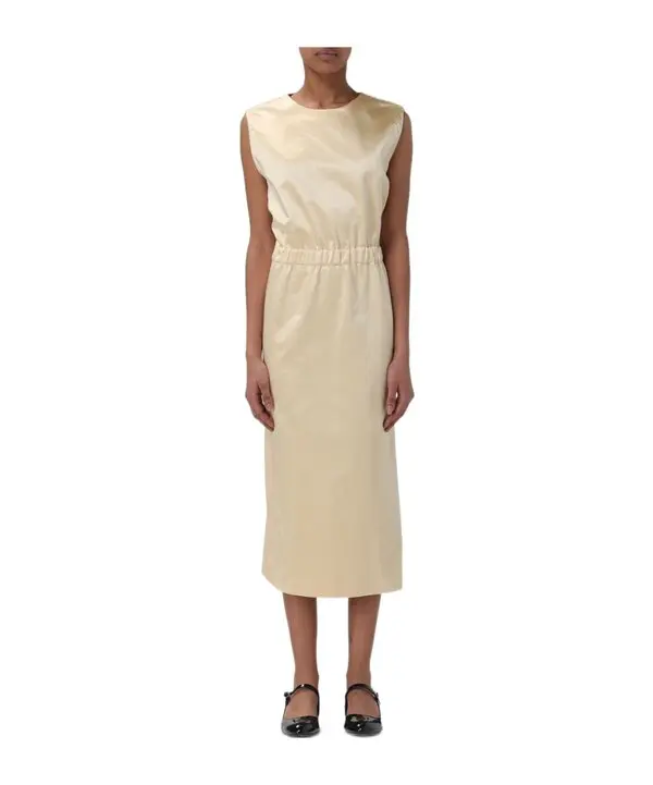 Fabiana Filippi Sleeveless Metallic Midi Dress With Elasticated Waist