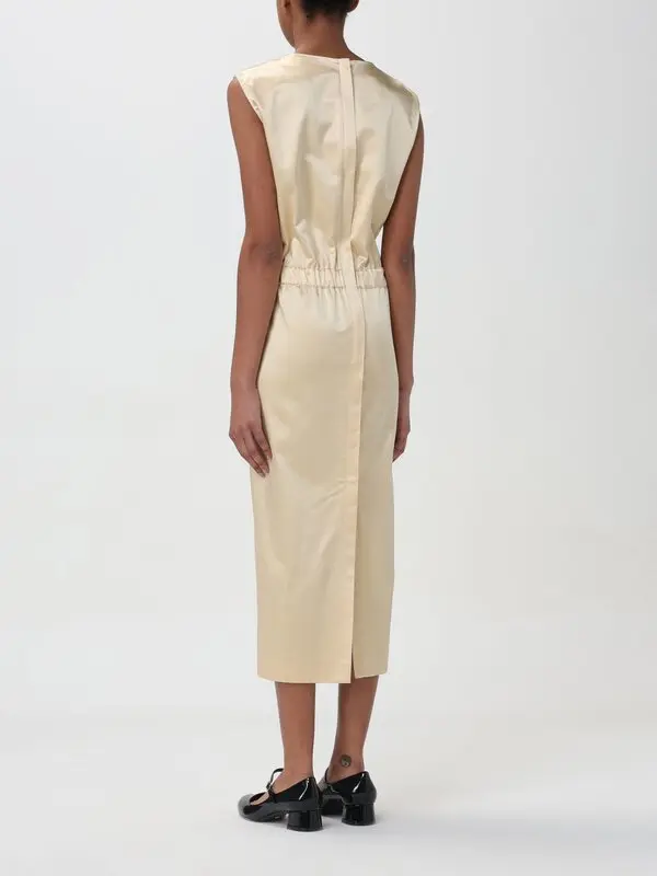 Fabiana Filippi Sleeveless Metallic Midi Dress With Elasticated Waist