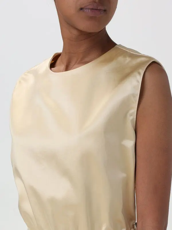 Fabiana Filippi Sleeveless Metallic Midi Dress With Elasticated Waist