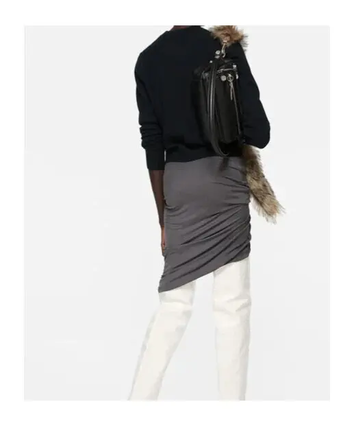 Acne Studios Crew Neck Long Sleeve Ribbed Cardigan - Black