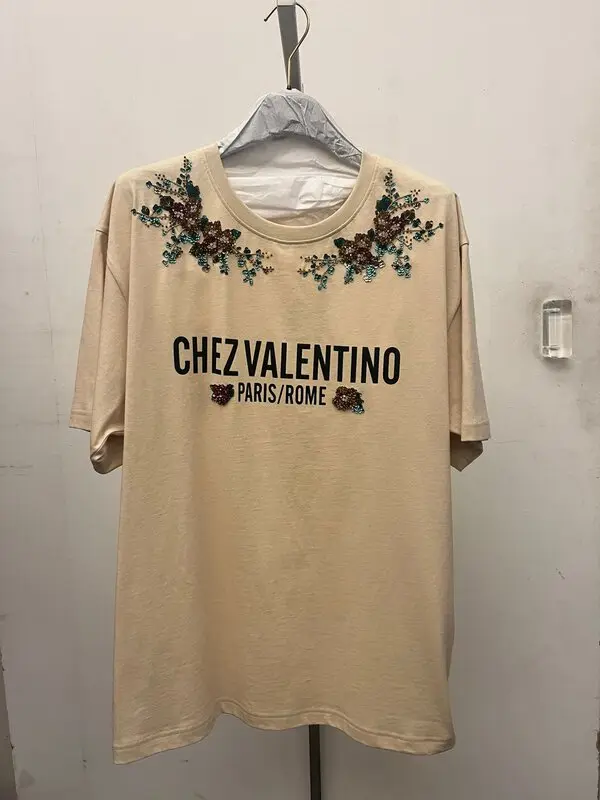 Valentino Garavani Floral Embroidered Crewneck T-shirt - Brown
