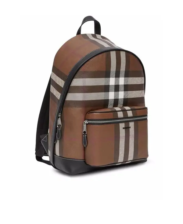 Burberry Check Patterned Zipped Backpack