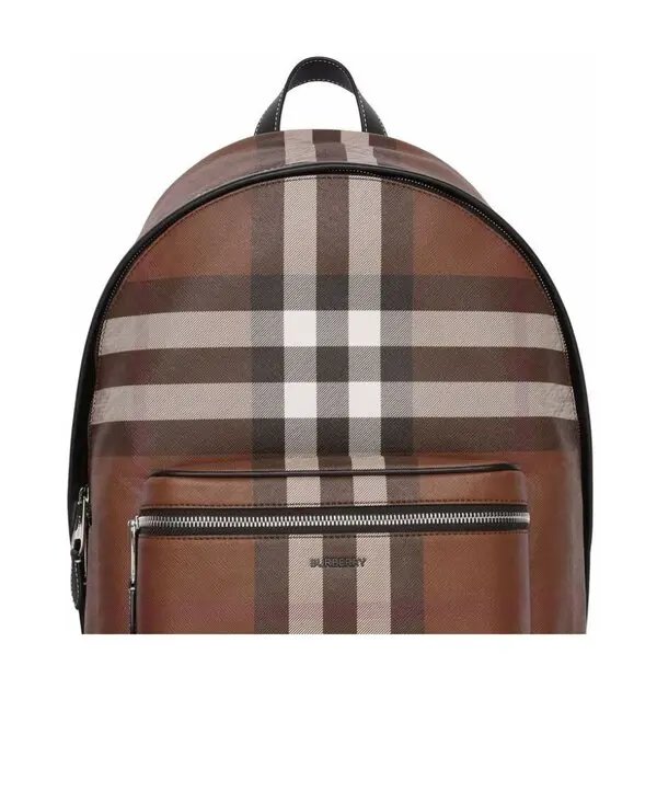 Burberry Check Patterned Zipped Backpack