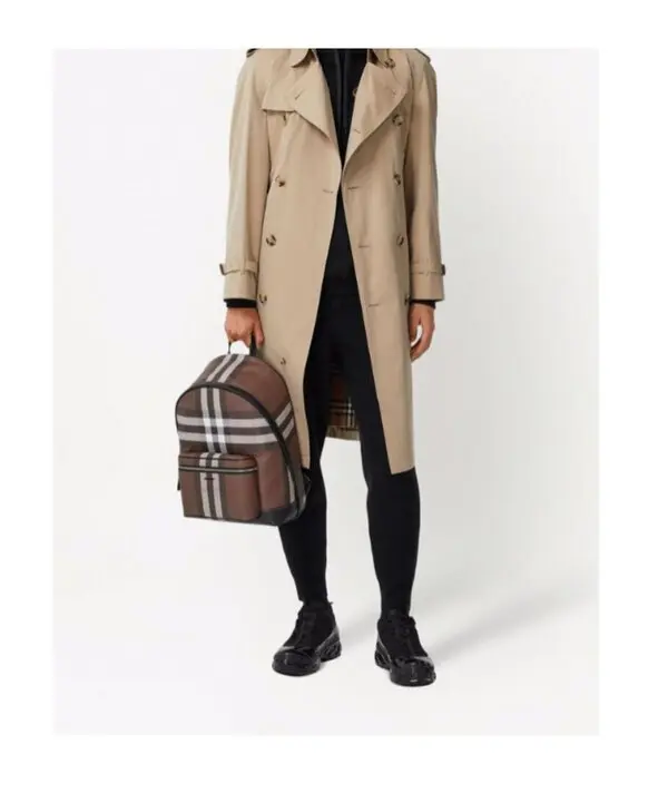 Burberry Check Patterned Zipped Backpack