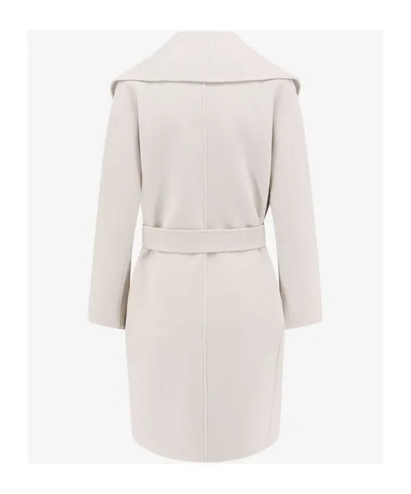 Max Mara Belted Long-sleeved Coat - White
