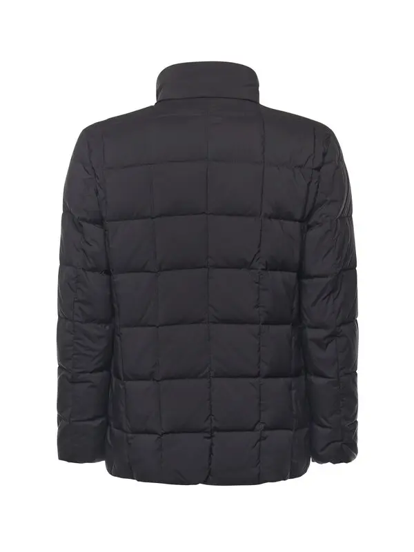 FAY Quilted Zip-closure Jacket With Stand Collar - Black
