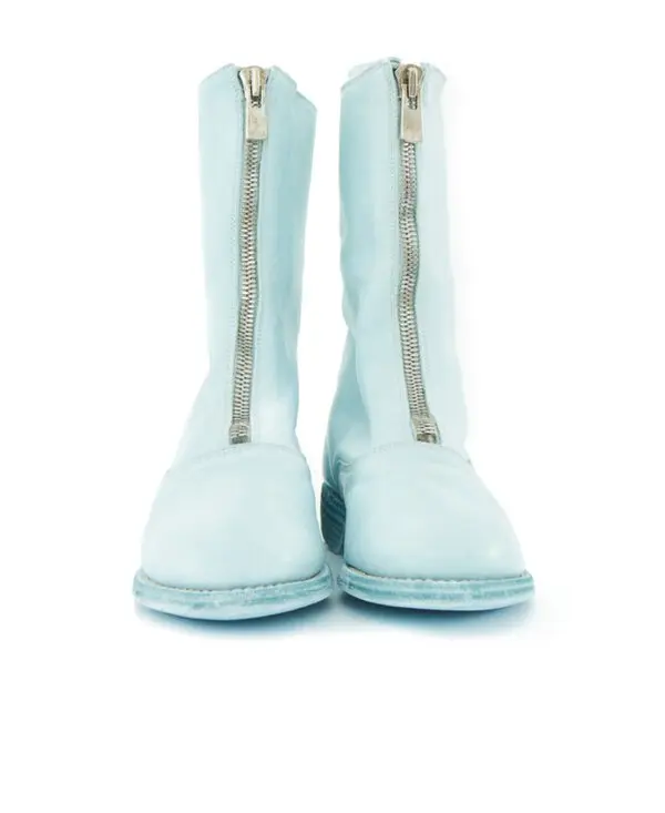 Guidi Front Zipper Design Mid Calf Boots - Blue