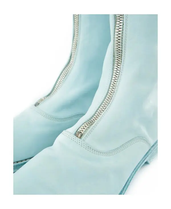 Guidi Front Zipper Design Mid Calf Boots - Blue