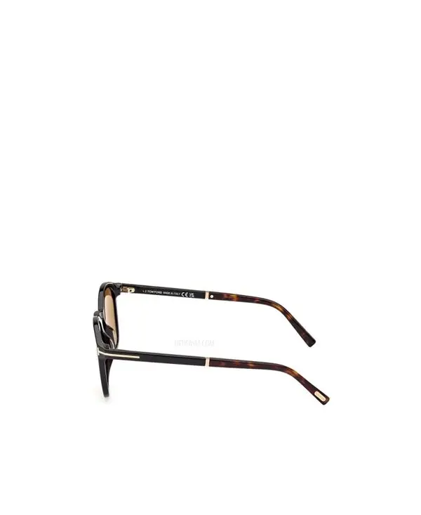 TOM FORD Round Frame Polarized Sunglasses - Nude
