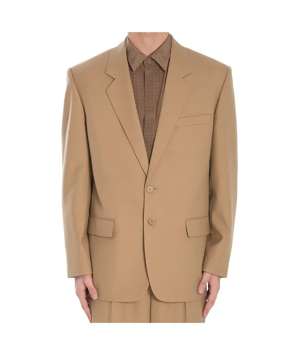 Saint Laurent Single-breasted Long-sleeved Jacket - Nude