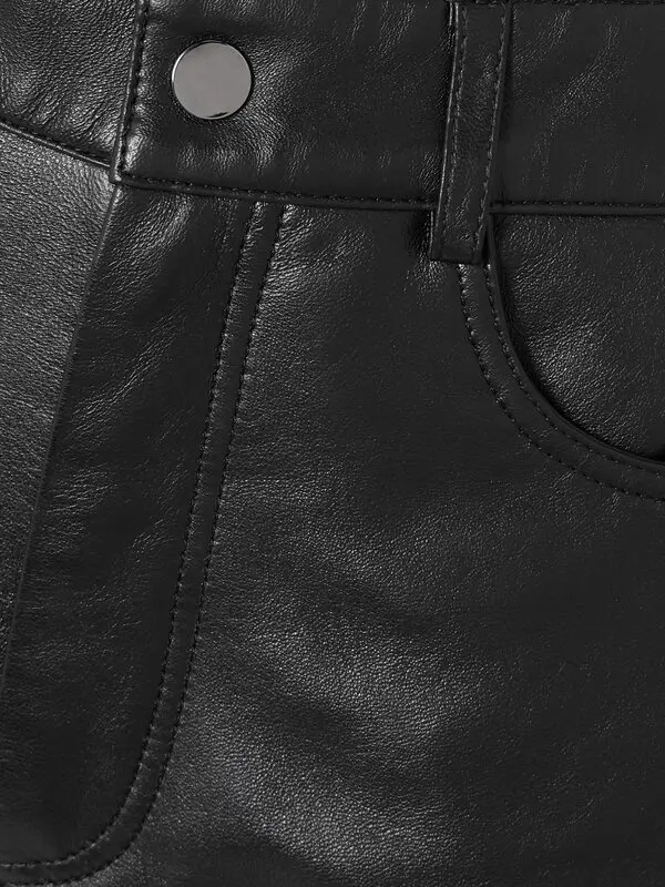 Nour Hammour Billy Paneled Leather Straight Leg Pants