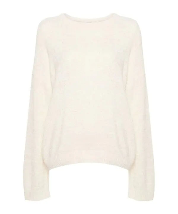 TOTEME Crew Neck Drop Shoulder Jumper - Cream