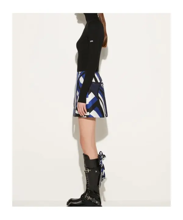 Emilio Pucci Long Sleeve Ribbed Knit High Neck Sweater - Black
