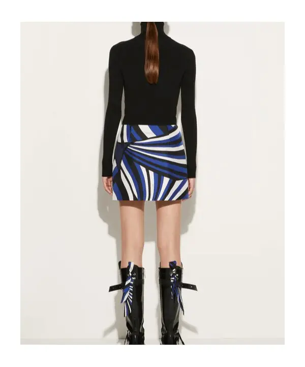 Emilio Pucci Long Sleeve Ribbed Knit High Neck Sweater - Black