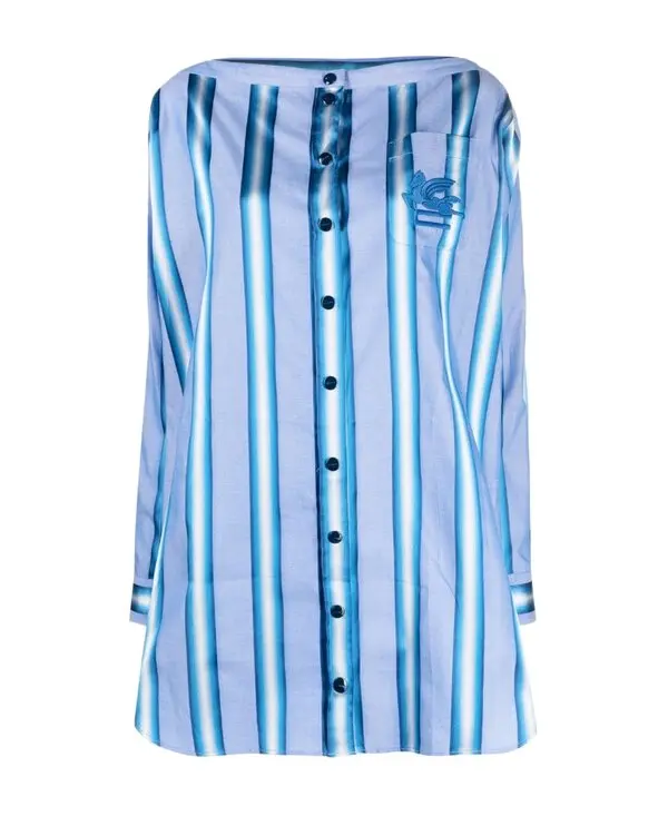 Etro Logo Embroidered Striped Button-up Shirt