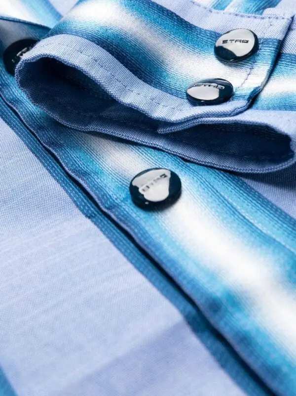 Etro Logo Embroidered Striped Button-up Shirt