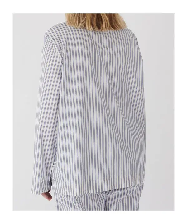 TEKLA Striped Pajama Shirt - White