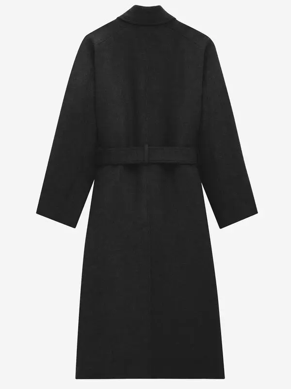 Saint Laurent Double-breasted Belted Long Coat
