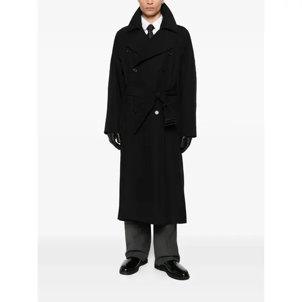 Saint Laurent Double-breasted Belted Long Coat