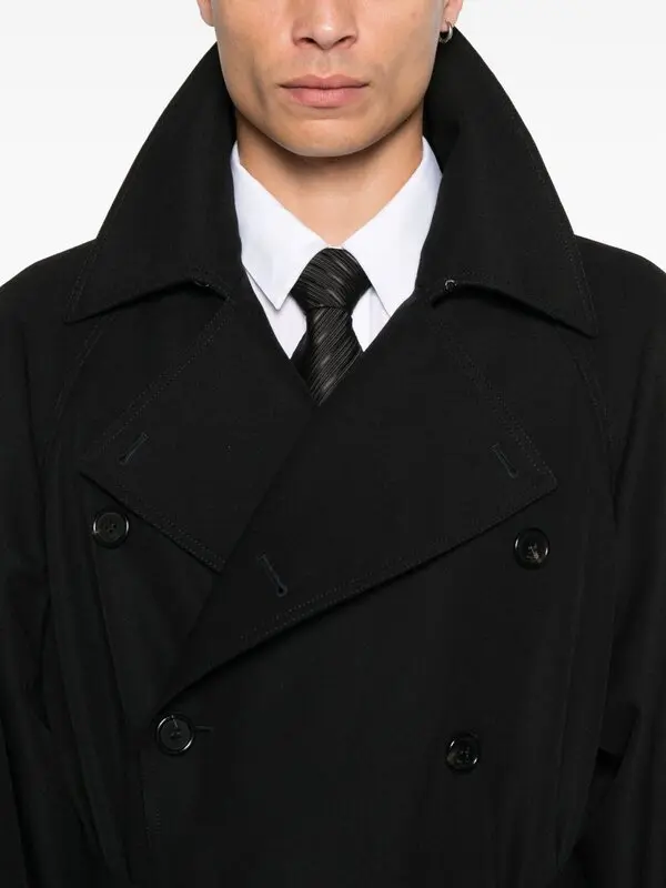 Saint Laurent Double-breasted Belted Long Coat