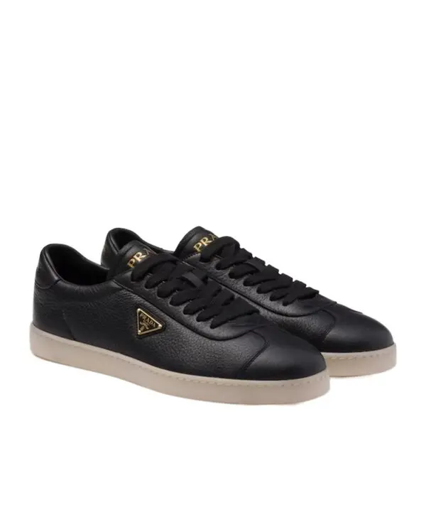 Prada Lane Deer Leather Sneakers - Black