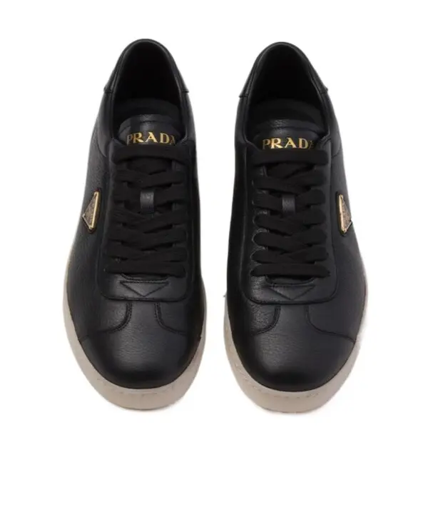 Prada Lane Deer Leather Sneakers - Black