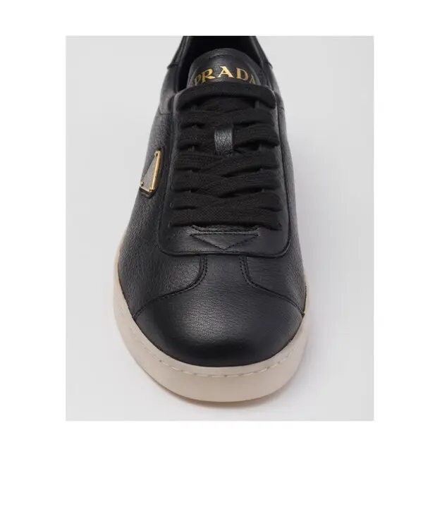 Prada Lane Deer Leather Sneakers - Black