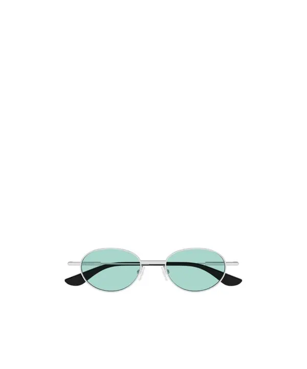 Alexander McQueen Oval Frame Sunglasses - Silver