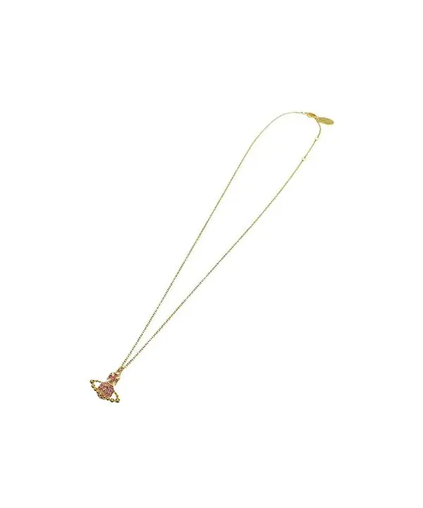VIVIENNE WESTWOOD Four-leaf Clover Planet Pendant Necklace - Pink