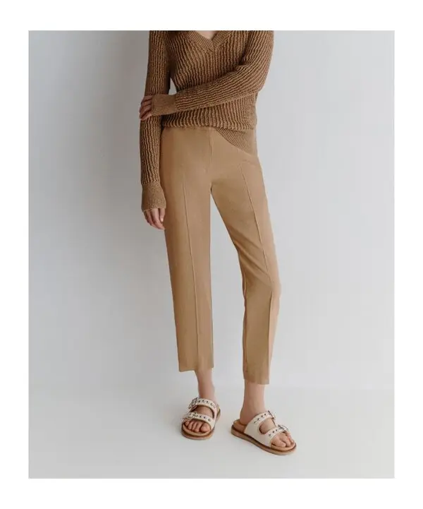 Marella Slim-fit Stretch Viscose And Linen Trousers
