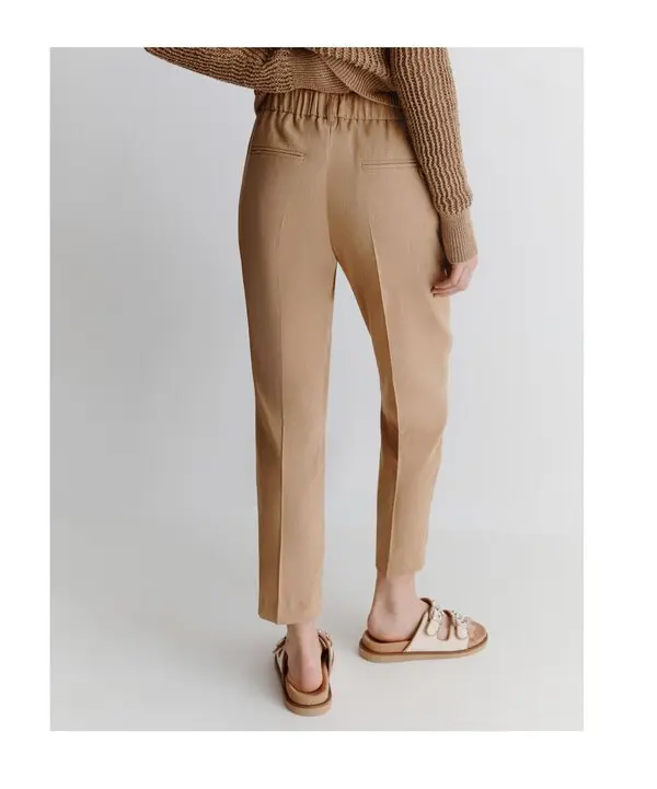 Marella Slim-fit Stretch Viscose And Linen Trousers