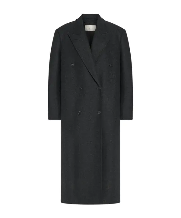 THE ROW Hariet Double-breasted Mid-length Coat - Grey
