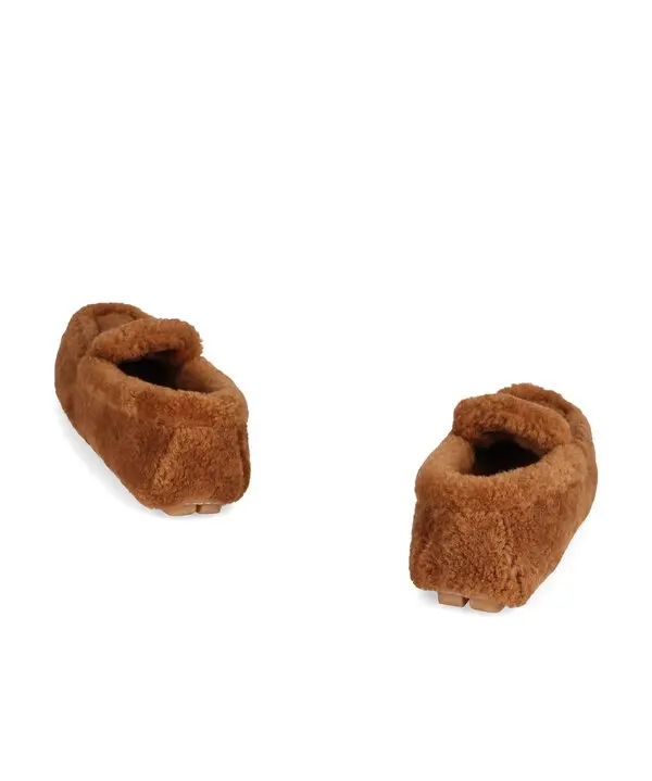 Prada Logo Plaque Round Toe Loafers