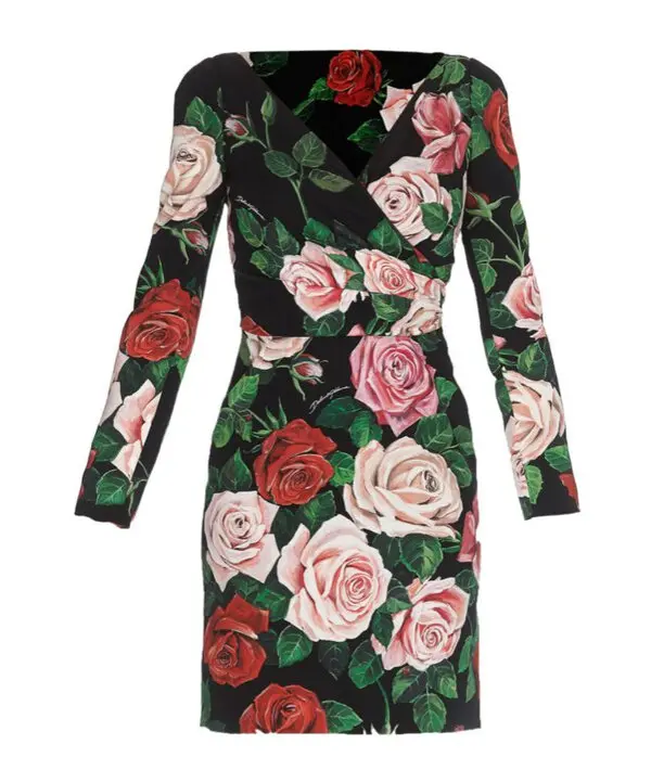 Dolce & Gabbana Floral Print Long-sleeved Dress