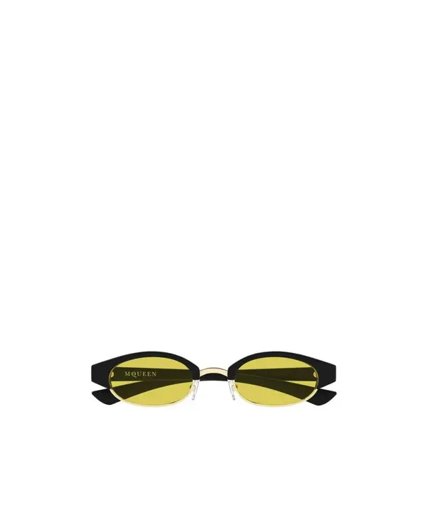 Alexander McQueen Oval Frame Sunglasses - Black