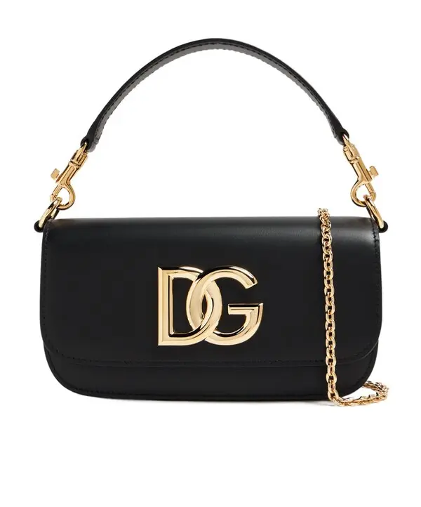 Dolce & Gabbana Logo Plaque Shoulder Bag - Black